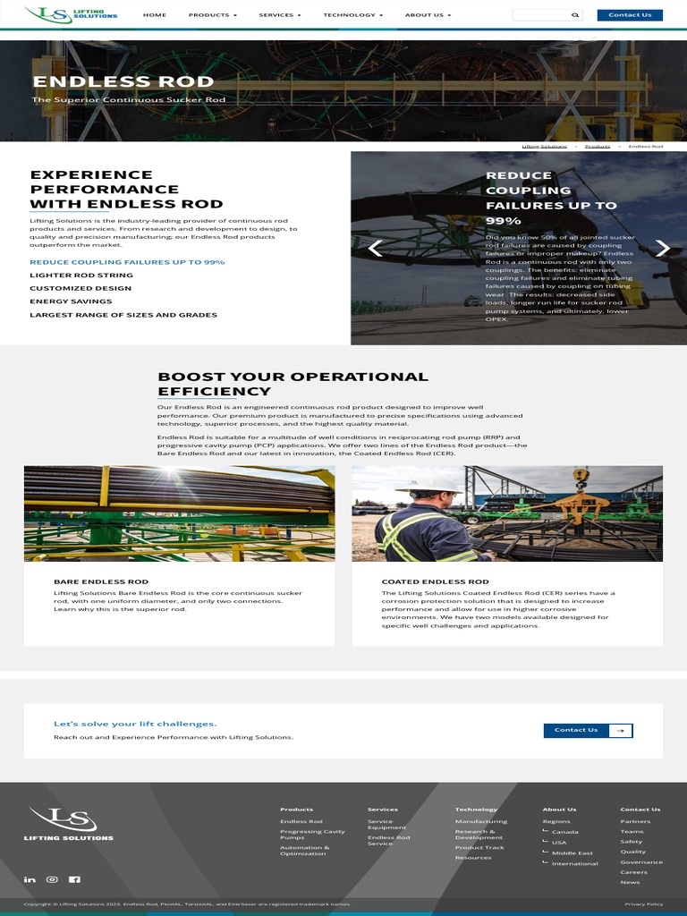 Endless Rod - Lifting Solutions | PDF | Pump | Pipe (Fluid Conveyance)