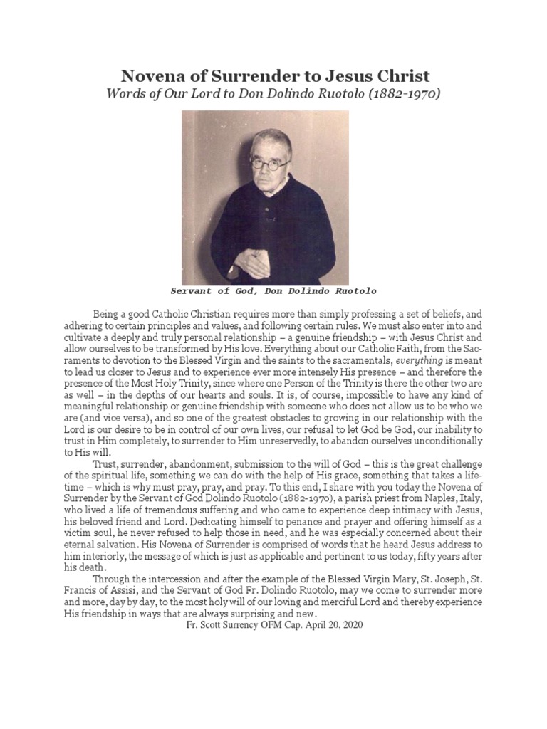 Novena of Surrender to Jesus Christ | PDF | Jesus | Prayer