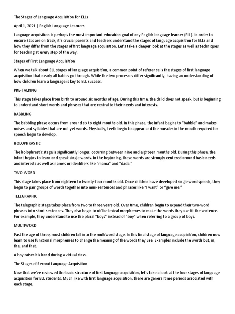 Language Acquisition | PDF | Fluency | Language Acquisition