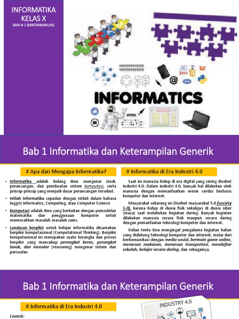 Resume Bab 1-4 (INFORMATIKA KELAS X) | PDF