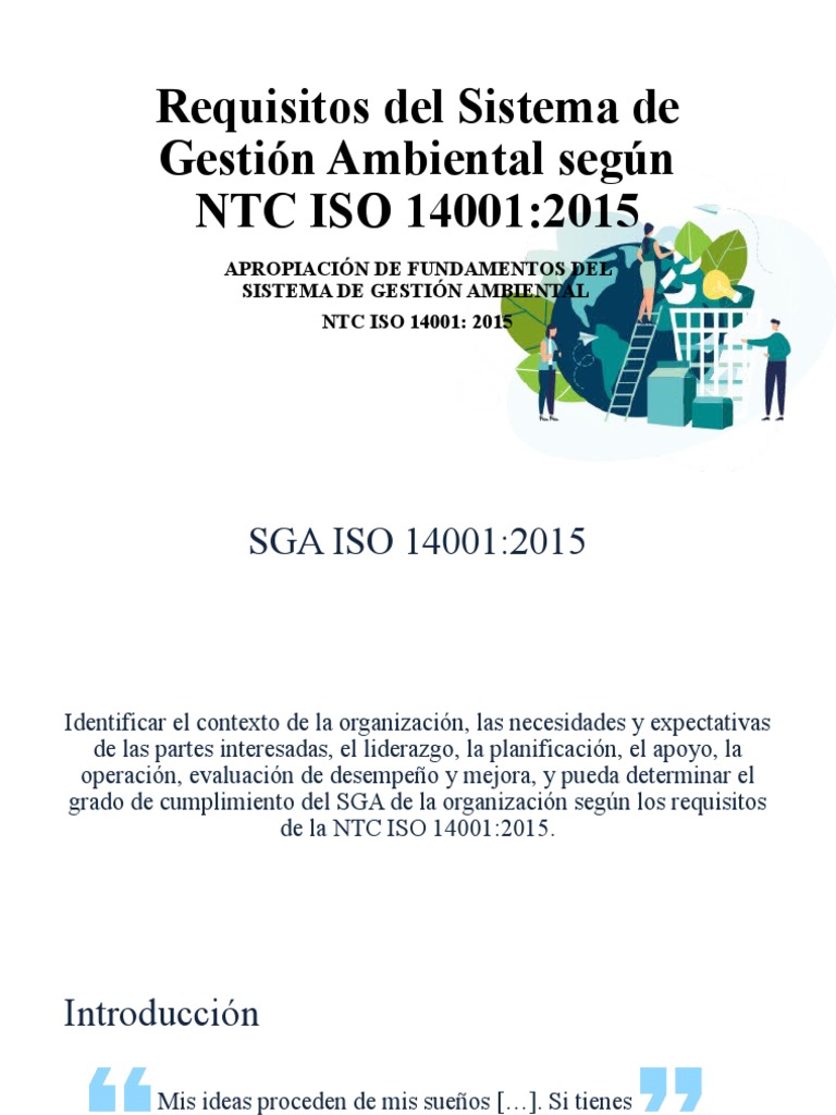Requisitos Del Sistema de Gestión Ambiental Según NTC ISO 14001 - 2015 | PDF | Análisis FODA ...
