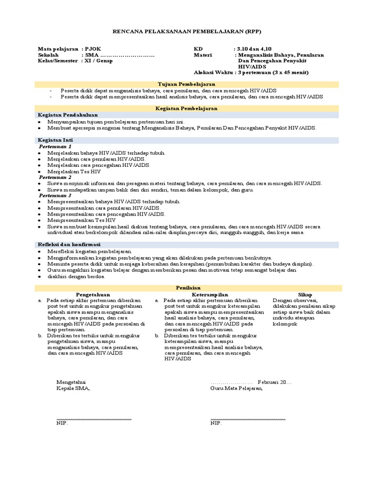 RPP 10 - Hiv Aids | PDF