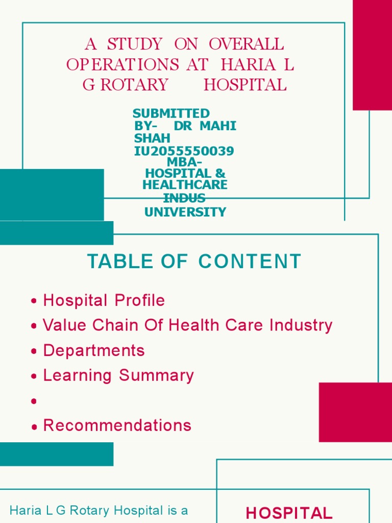 A Presentation On Hospital Operations | PDF