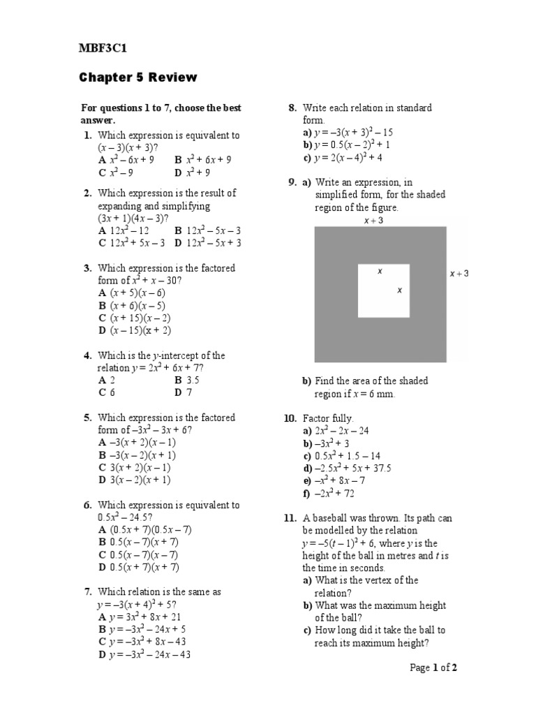 Chapter 5 Review | PDF