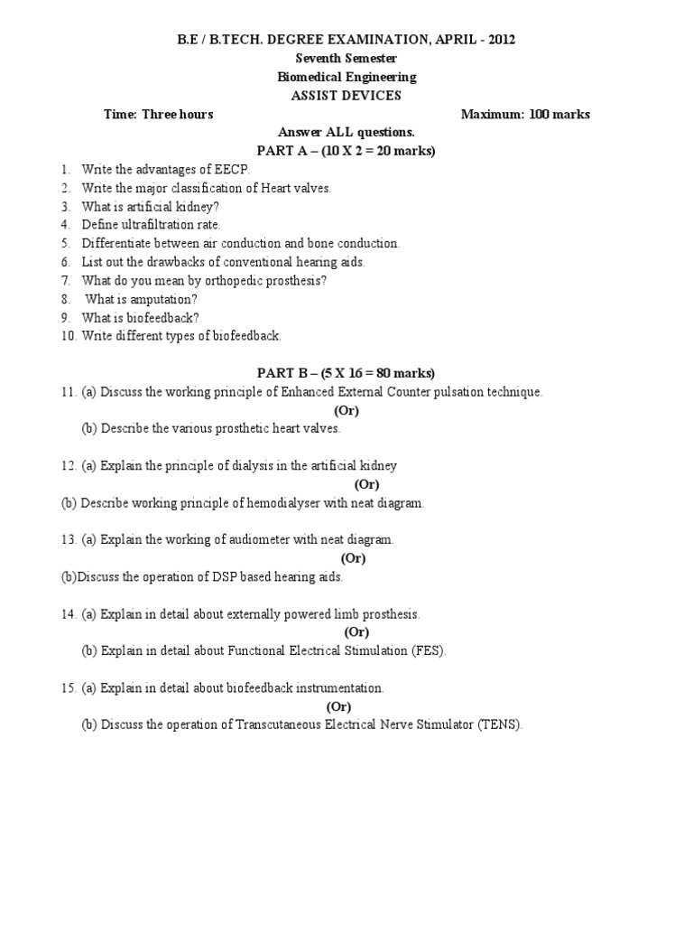 Assist Devices Question Paper | PDF | Teaching Methods & Materials ...