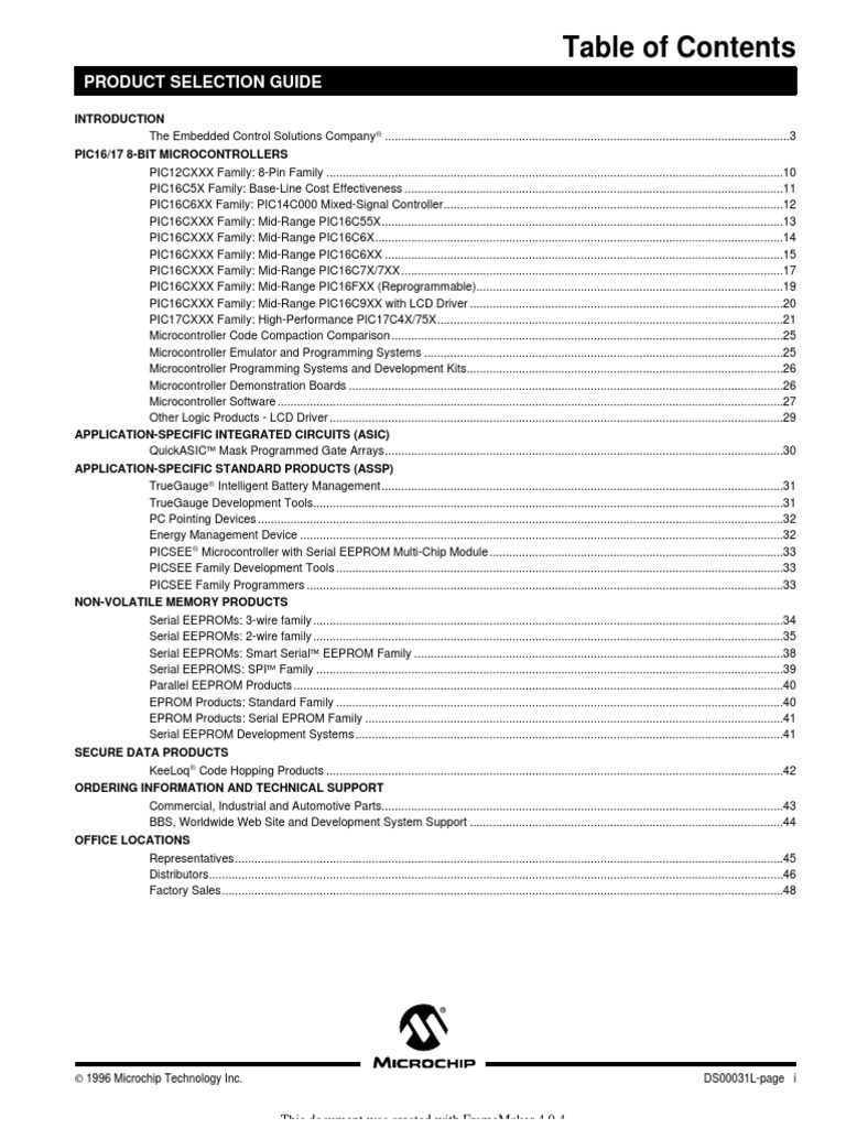 Microchip Product Guide Q3-96 | PDF | Microcontroller | Field Programmable Gate Array
