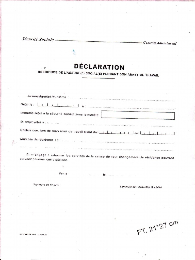 Declaration Residence de L'assure | PDF
