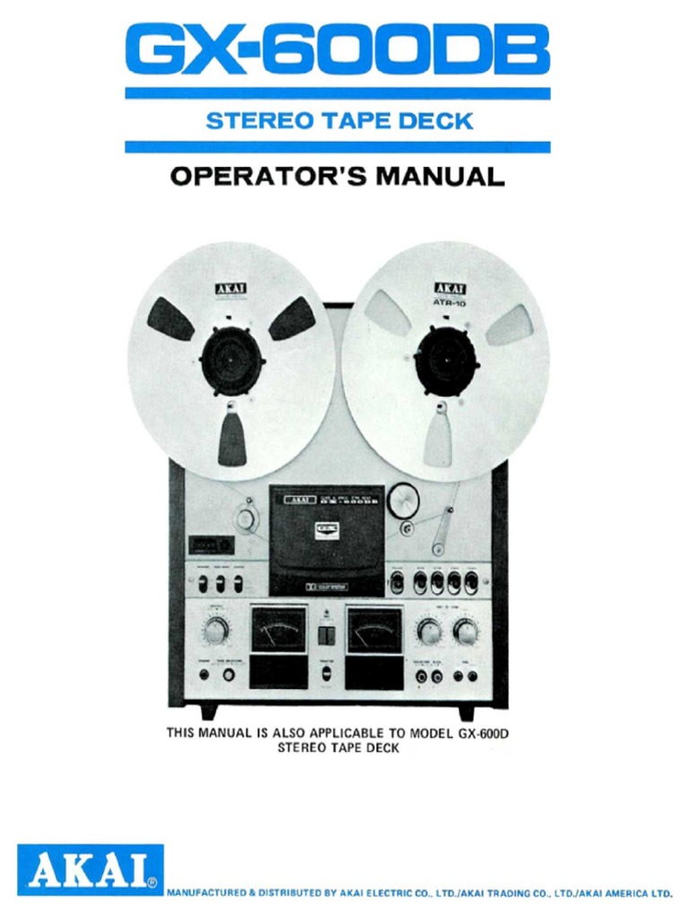 Akai GX 600 DB Owners Manual | PDF