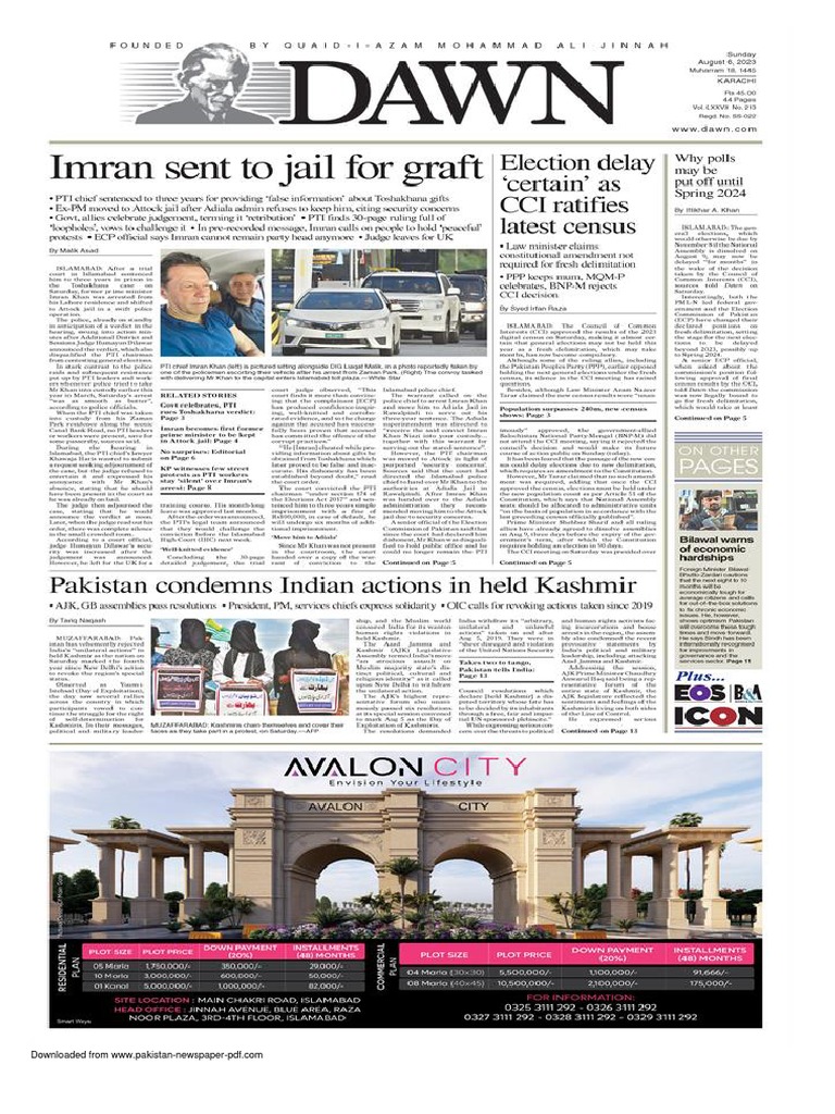PDF - 08 06 2023 Dawn Newspaper | PDF