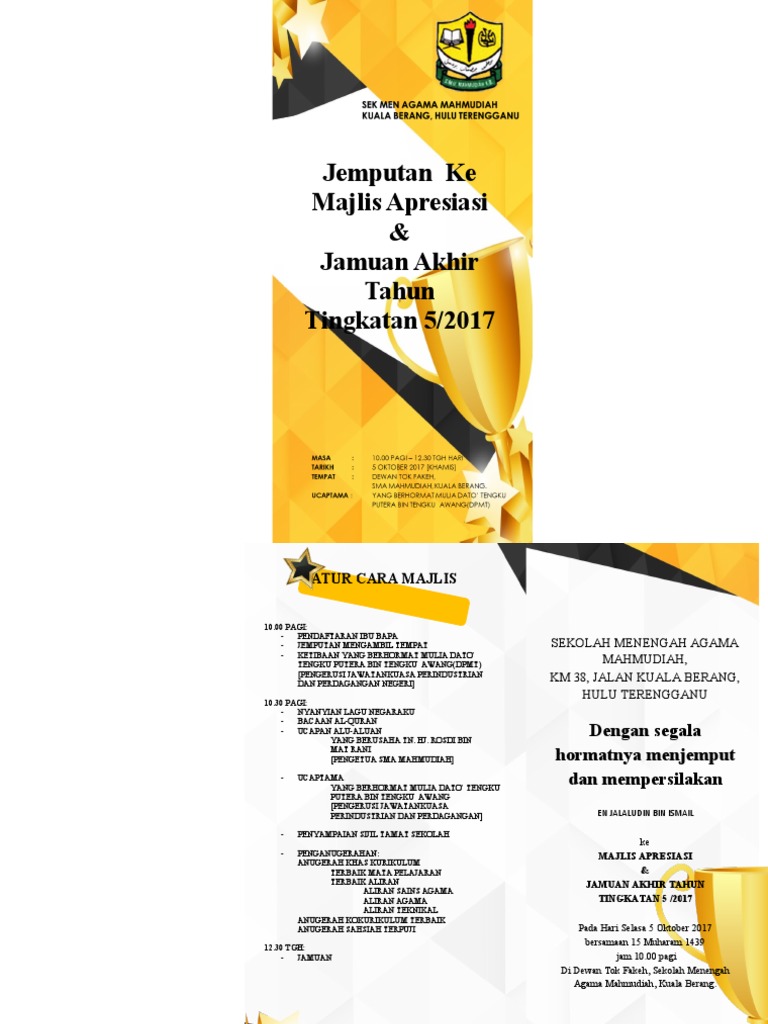 Surat Jemputan HARI ANUGERAH CEMERLANG 2017 | PDF Surat Jemputan HARI ANUGERAH CEMERLANG 2017 | PDF