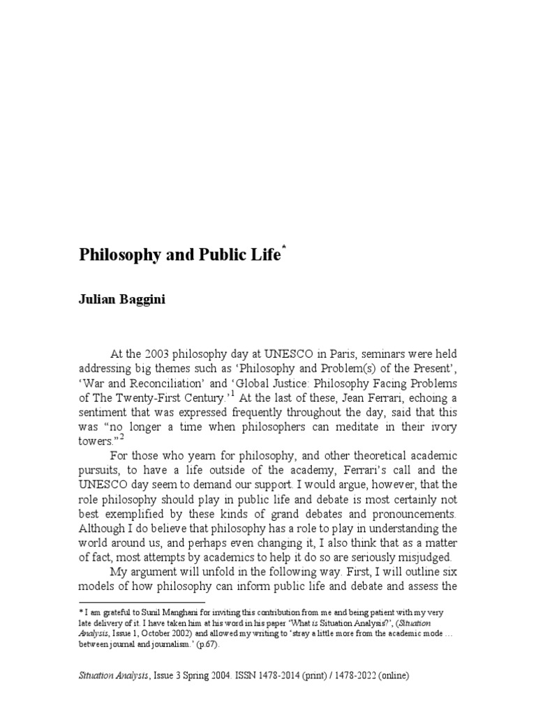 Philosophy and Public Life | PDF | Social Science | History