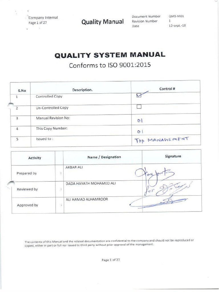 Quality Control Manual and Team | PDF