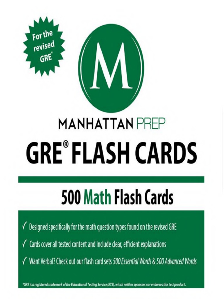 500 Math GRE Flash Cards | PDF