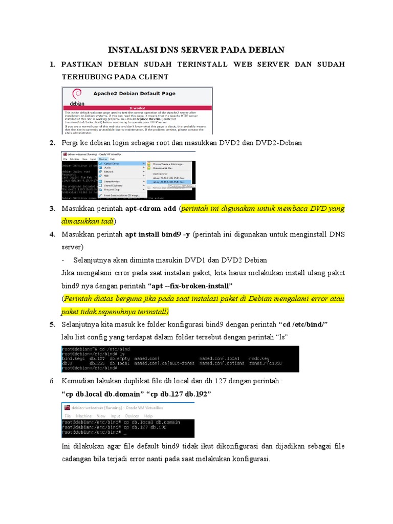 Instalasi DNS Server Pada Debian | PDF | Komputer