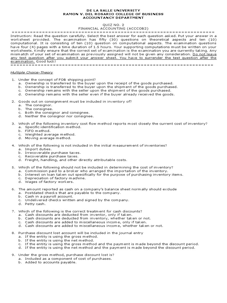 Dlsu Exam 2nd Quiz Acccob2 | PDF | Bonds (Finance) | Investing