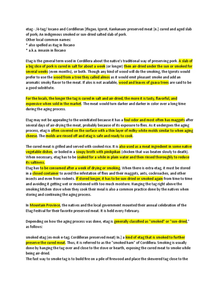 Etag | PDF | Cooking, Food & Wine