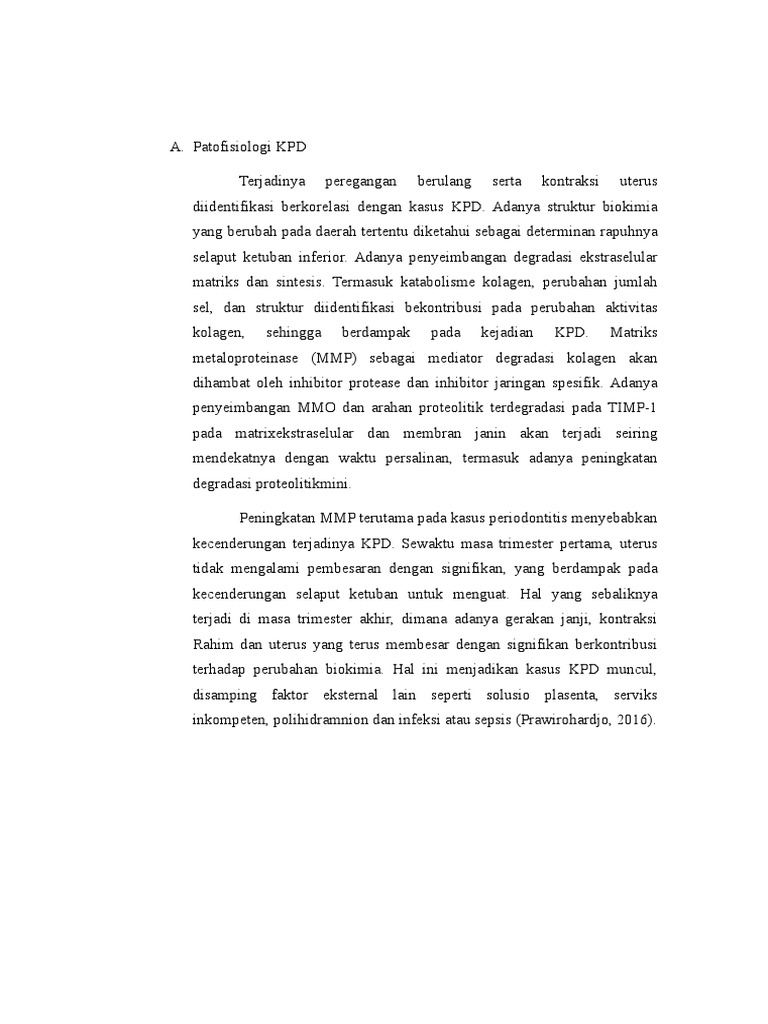 Patofisiologi KPD | PDF