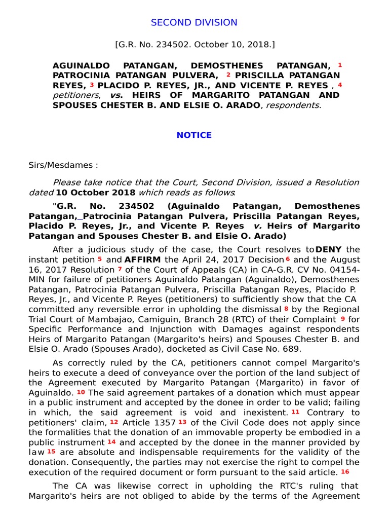 Patangan v. Heirs of Patangan | PDF