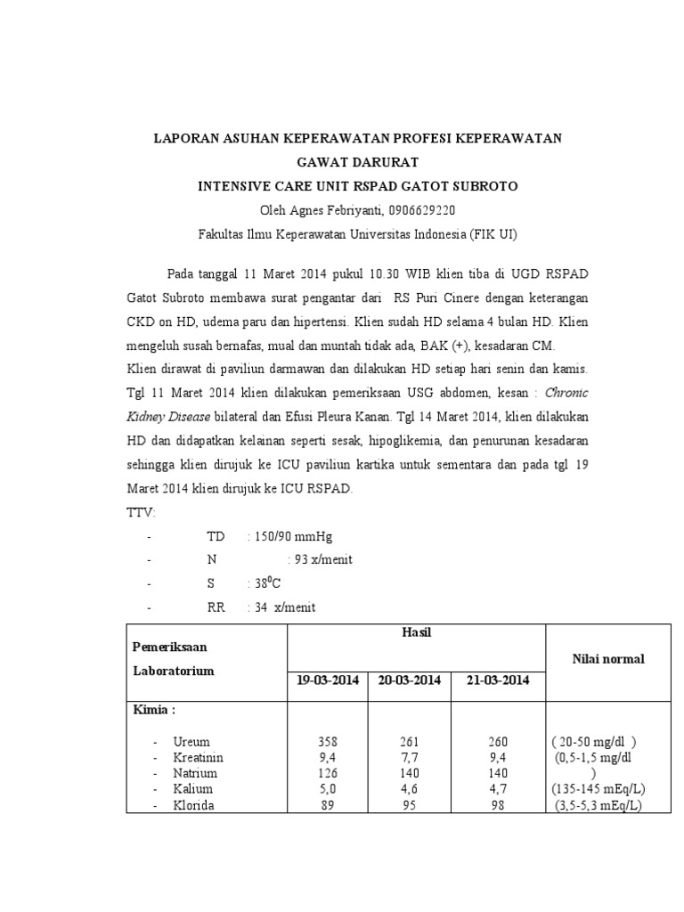 Bahan Askep-CKD-ICU | PDF