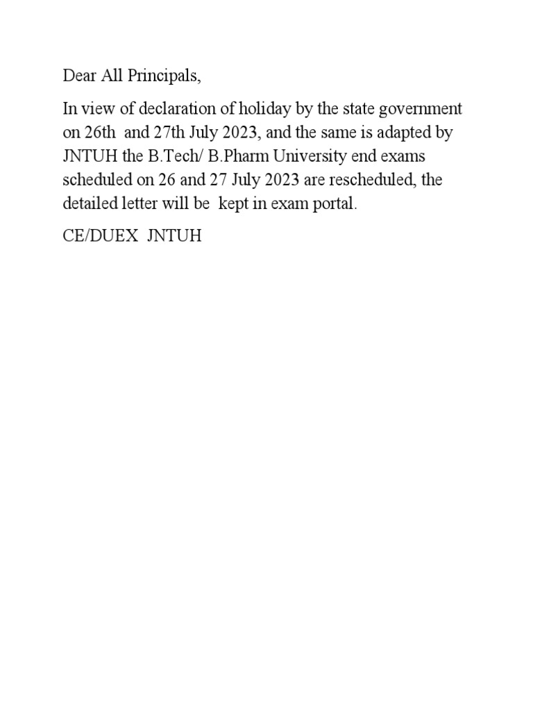De-230726-084834-Declaration of Holiday On 2607 2707 | PDF