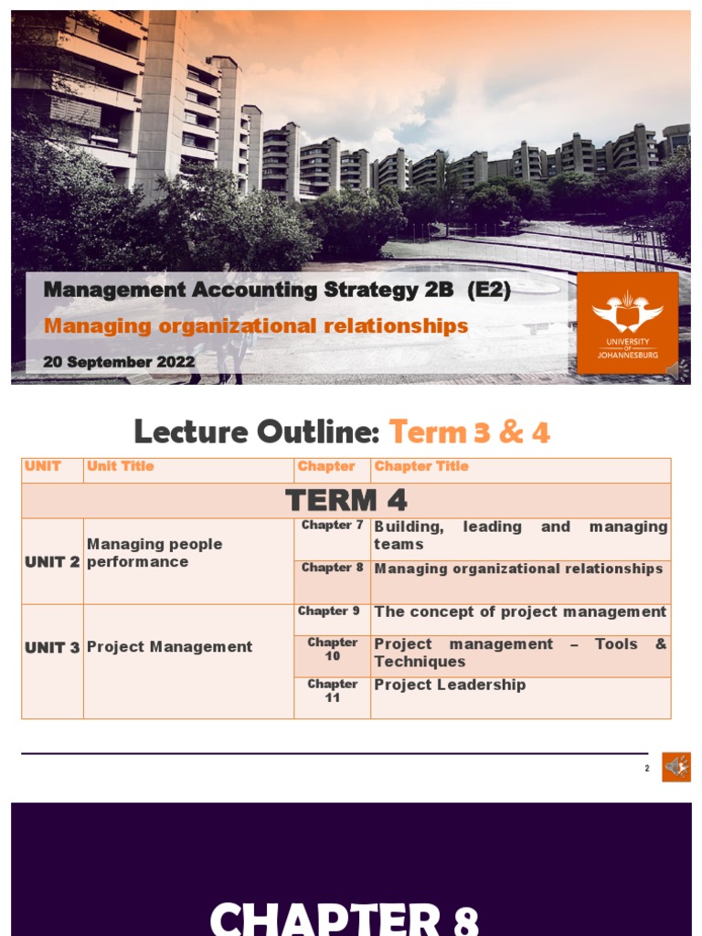 Management Accounting Strategy (E2) - Unit 2 - CH 8 Managing ...