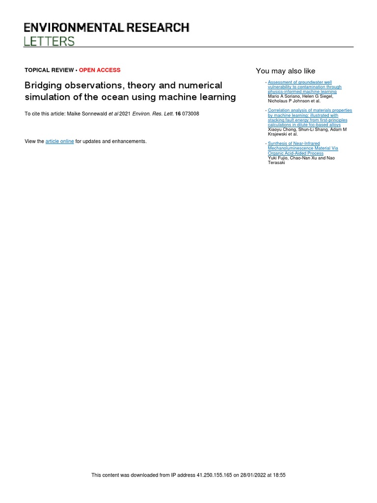 Simulation Of The Ocean Using Machine Learning Pdf