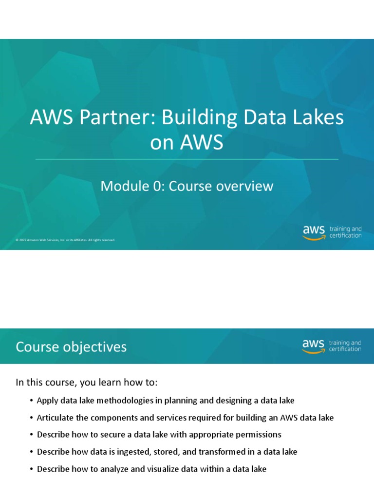 APC Building Data Lakes on AWS SG | PDF | Amazon Web Services | Databases