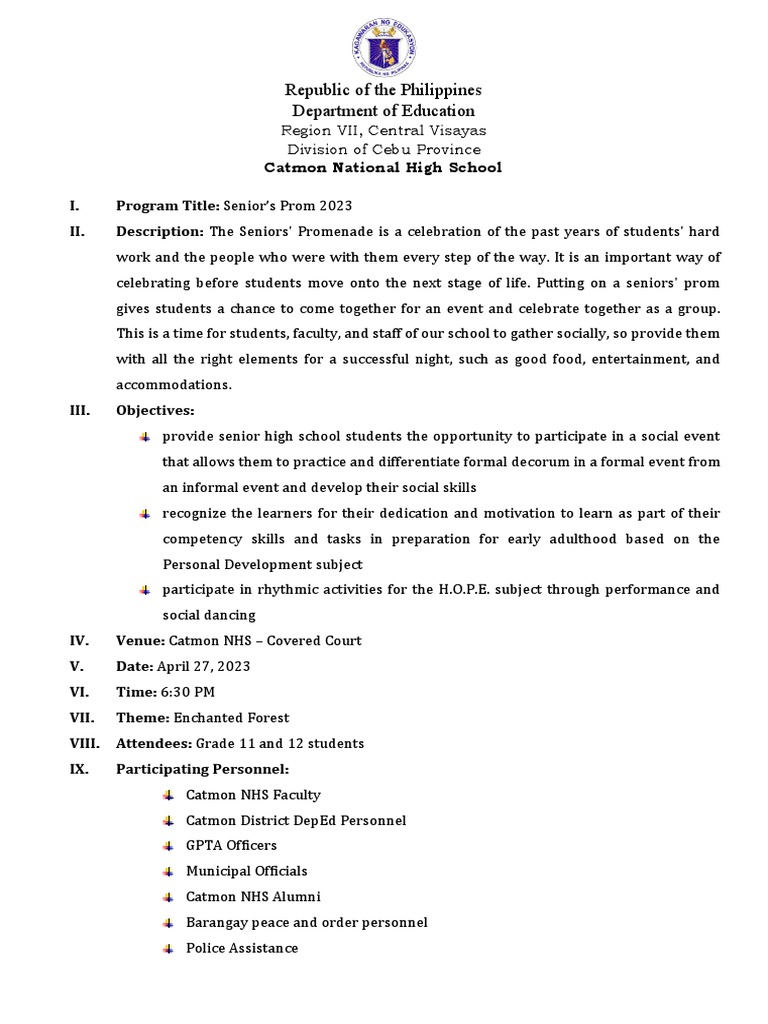 Activity Design Pdf Prom