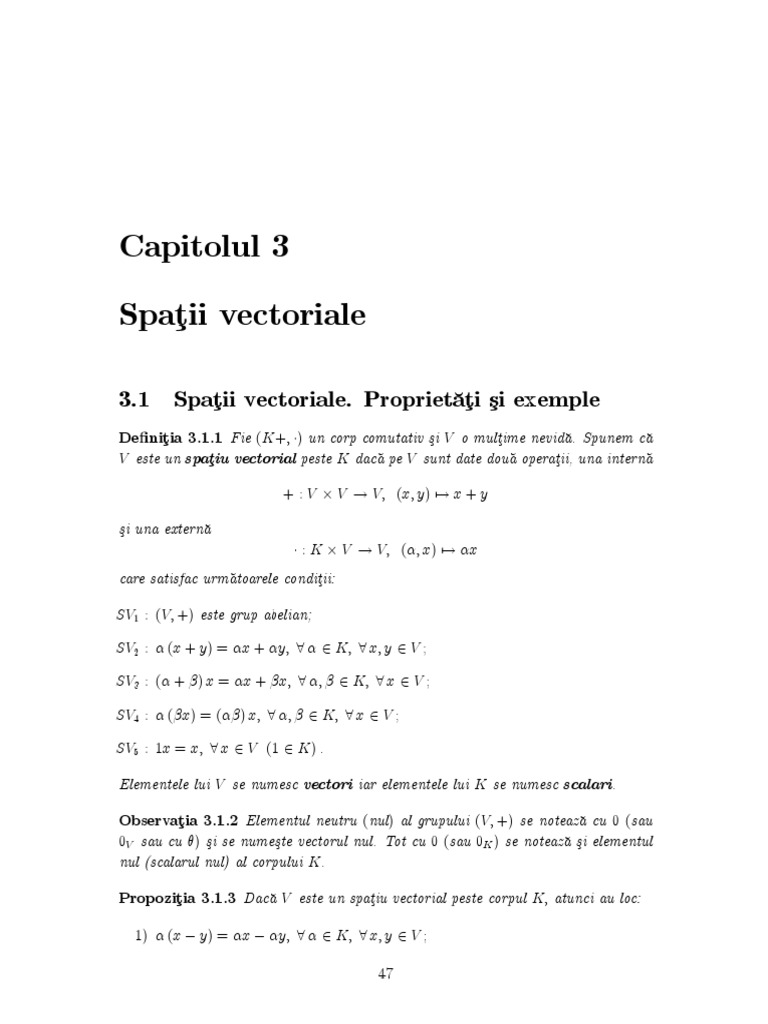 Capitolul 3. Spatii Vectoriale | PDF