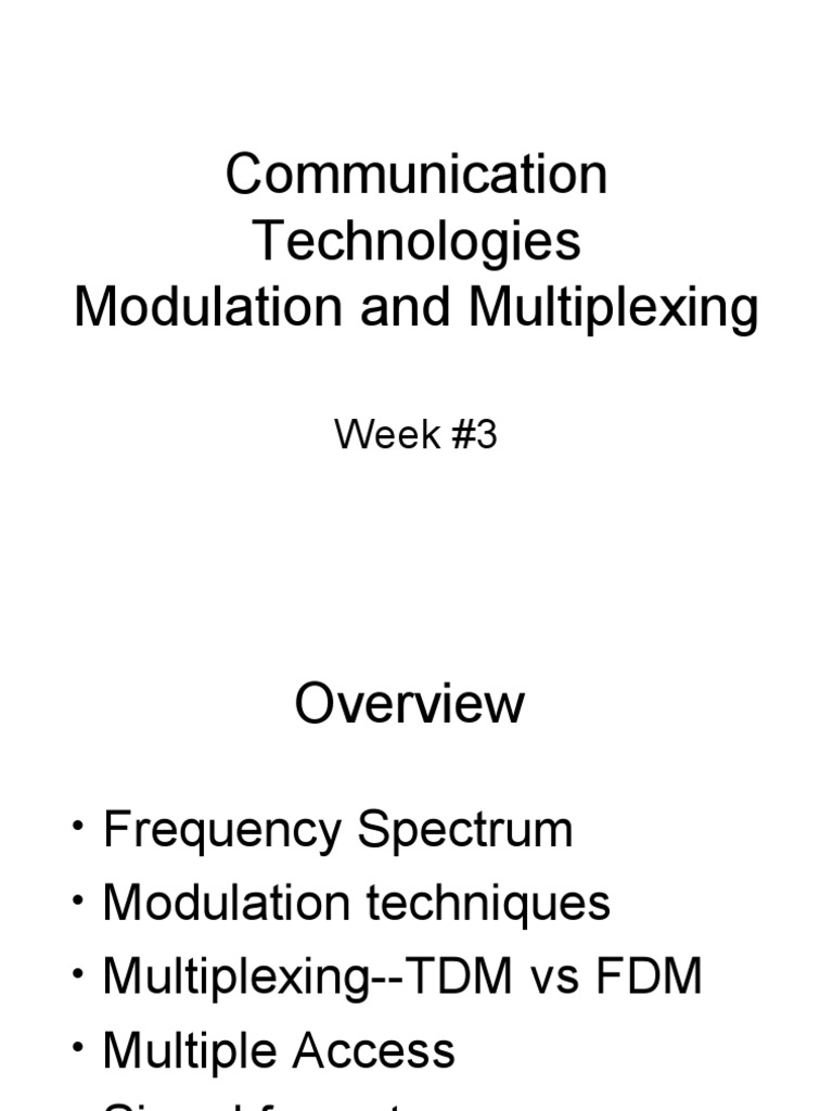 Wk3 Modulation Basic | PDF | Modulation | Channel Access Method