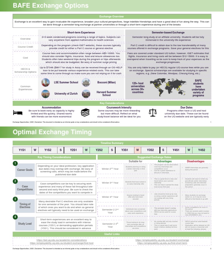 BAFE Exchange Recommendations | PDF | Internship | Job Hunting