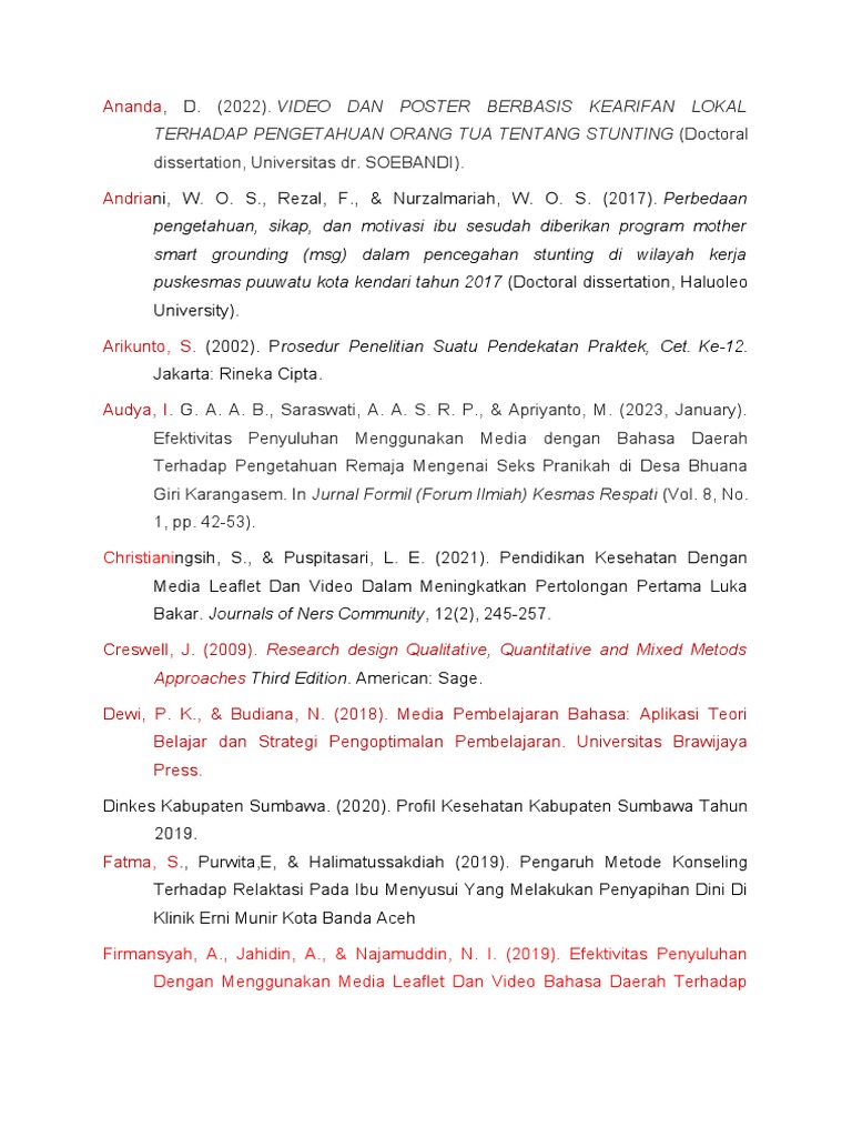 Dapus Baru | PDF | Pengembangan Diri