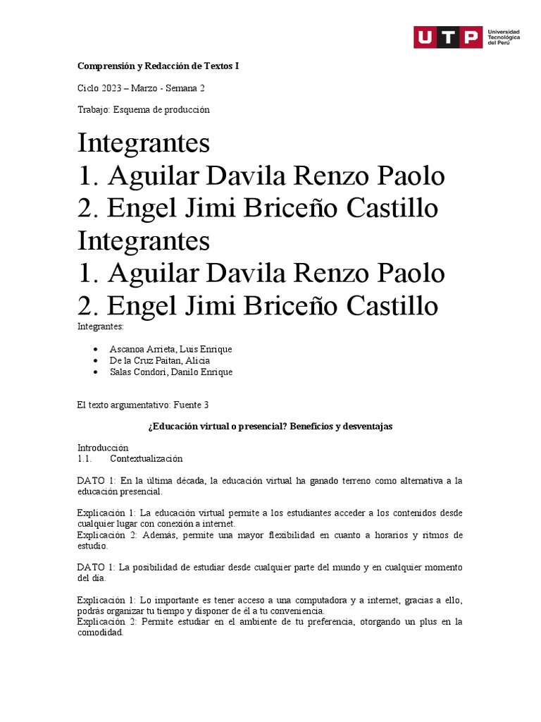 Esquema de Redaccion | PDF