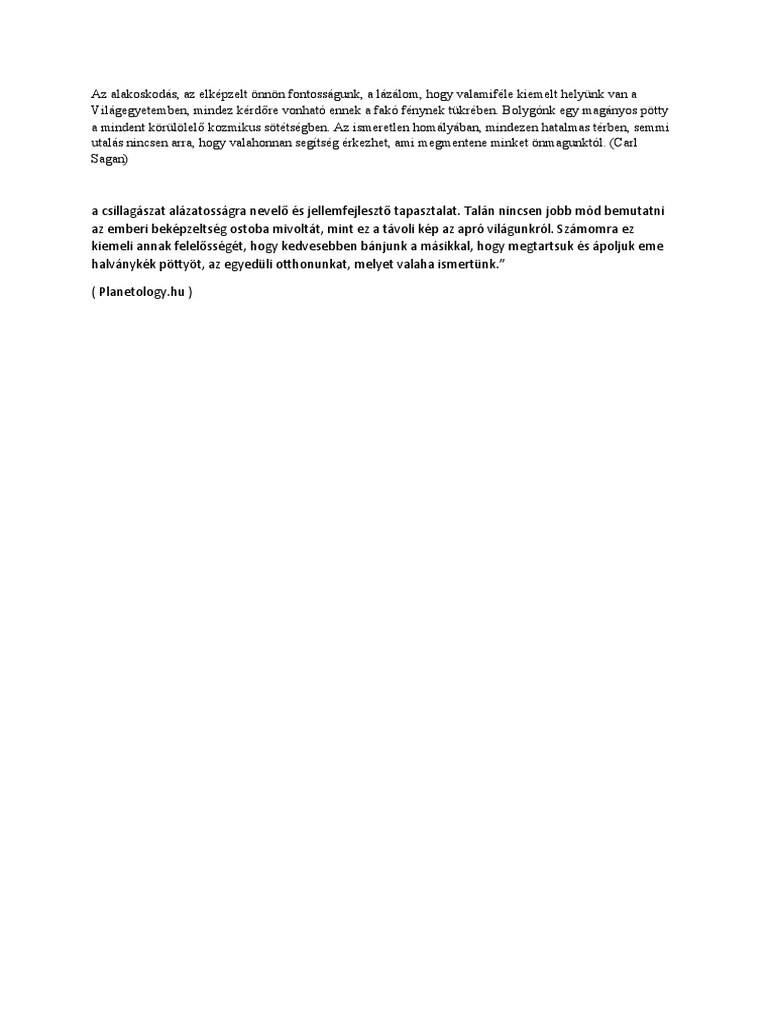 Idézet Cark Sagan | PDF