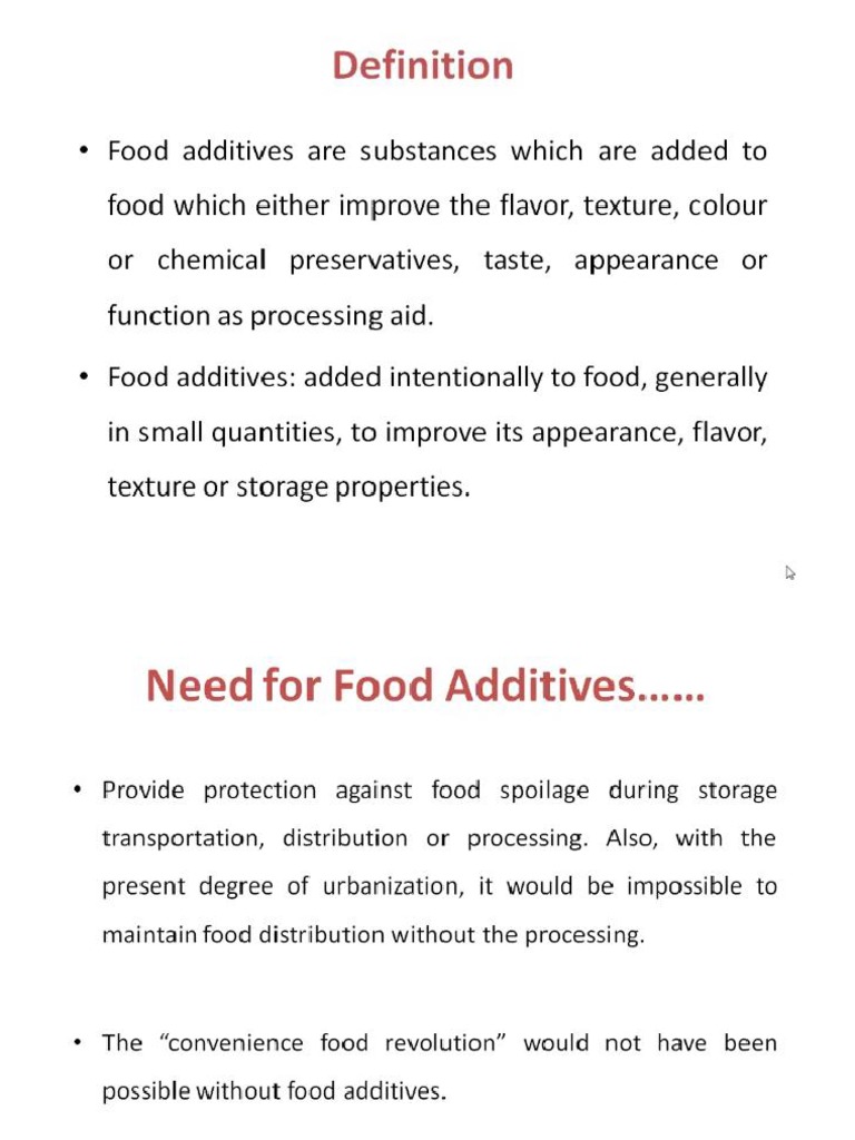 Food Additives PPT Screenshot | PDF