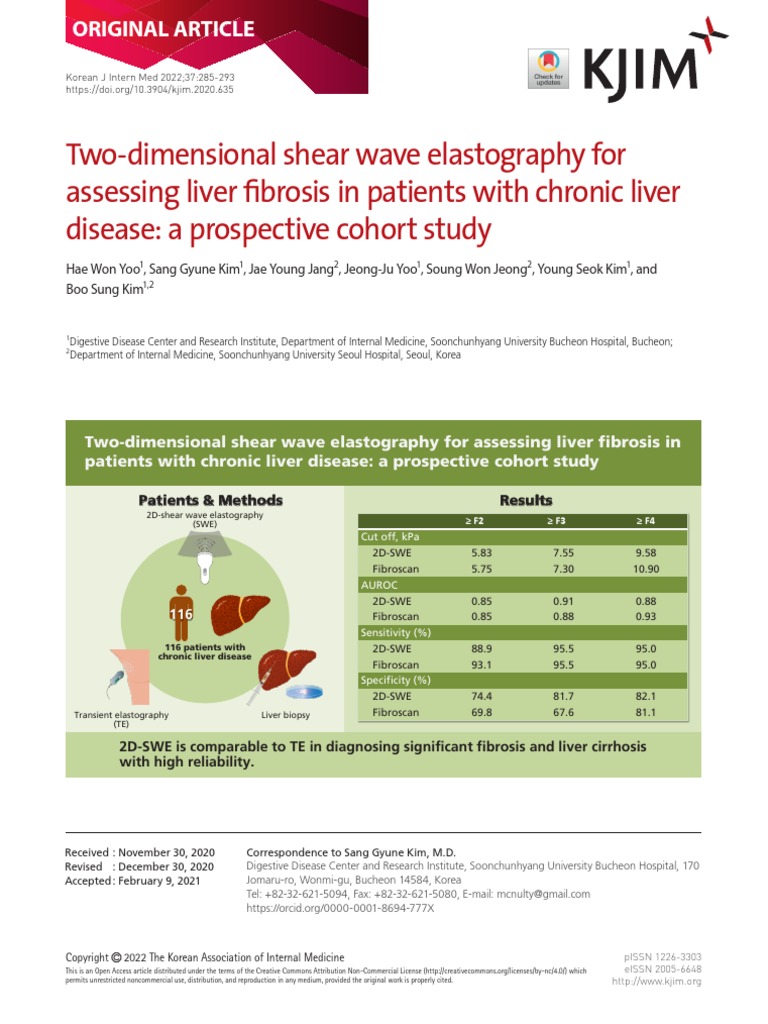 Two-Dimensional Shear Wave Elastography For Assessing Liver Fibrosis in Patients With Chronic ...