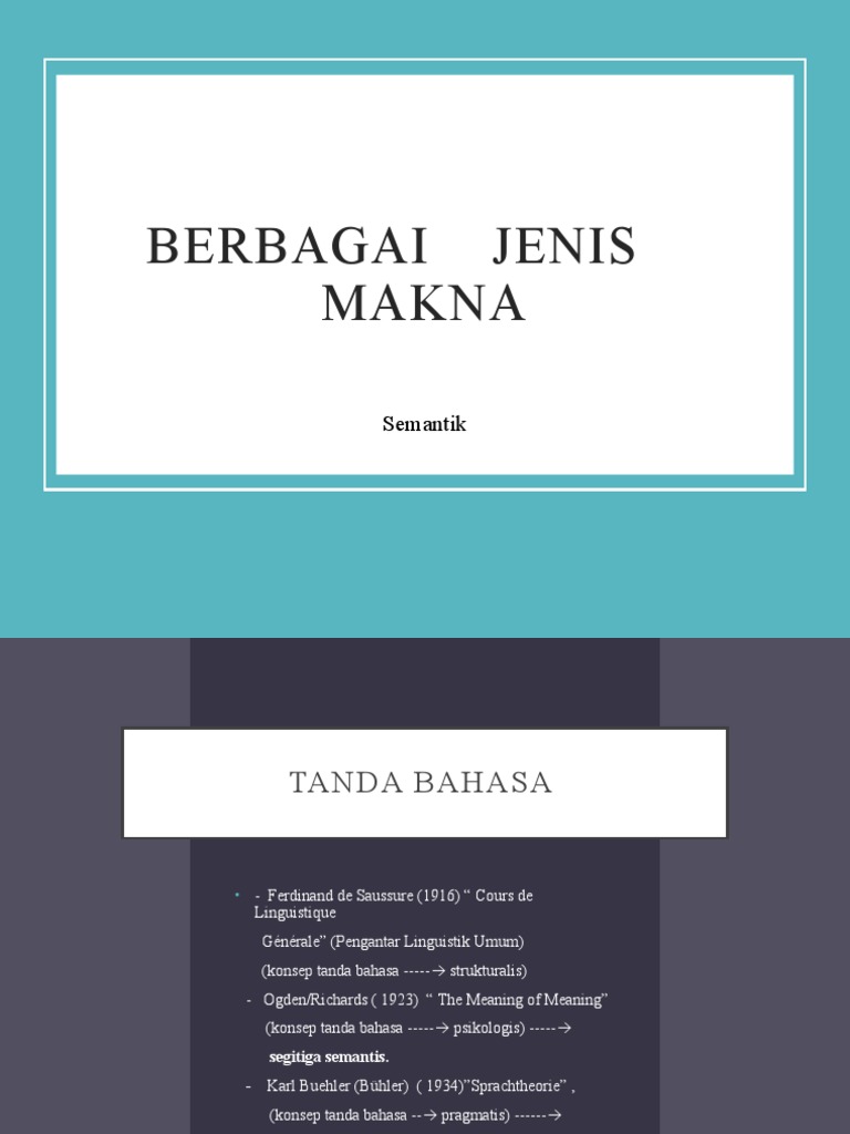 Jenis dan Konsep Makna Bahasa | PDF