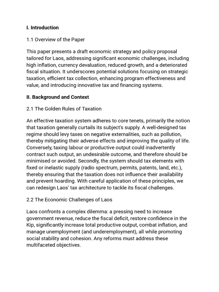 A Comprehensive Economic Reform Proposal For Laos - Philip Allan | PDF ...