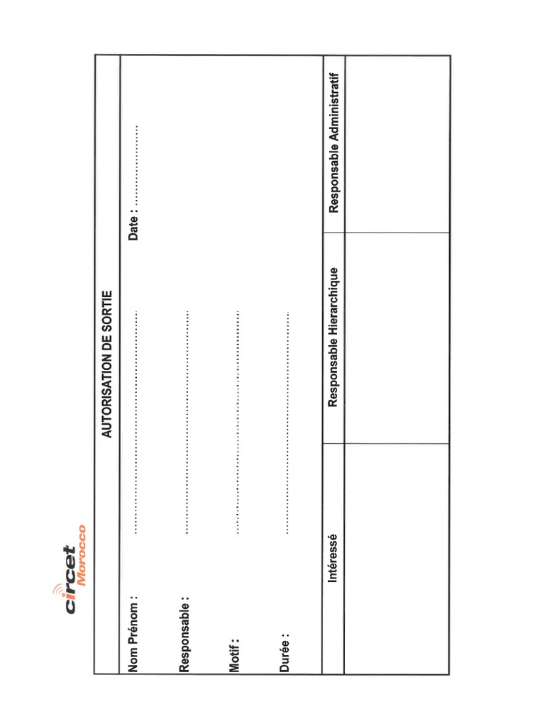 Autorisation de Sortie | PDF