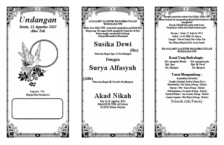 Model Undangan Seri 3 Akad Nikah | PDF