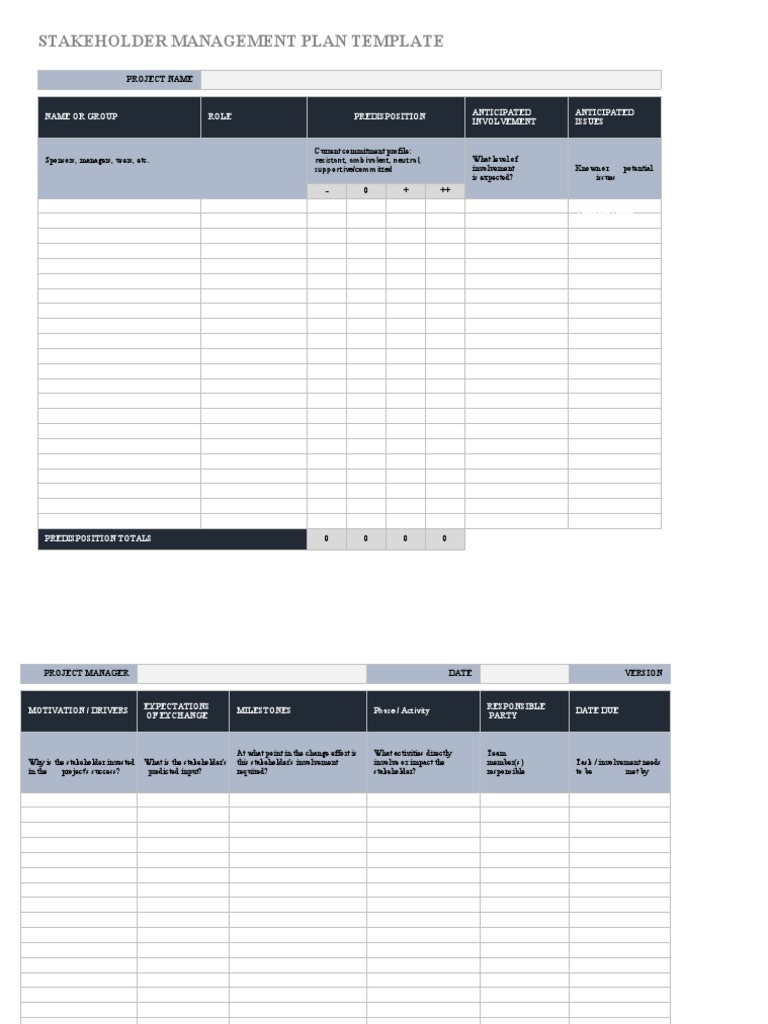 Stakeholder Management Plan Template | PDF | Risk | Business