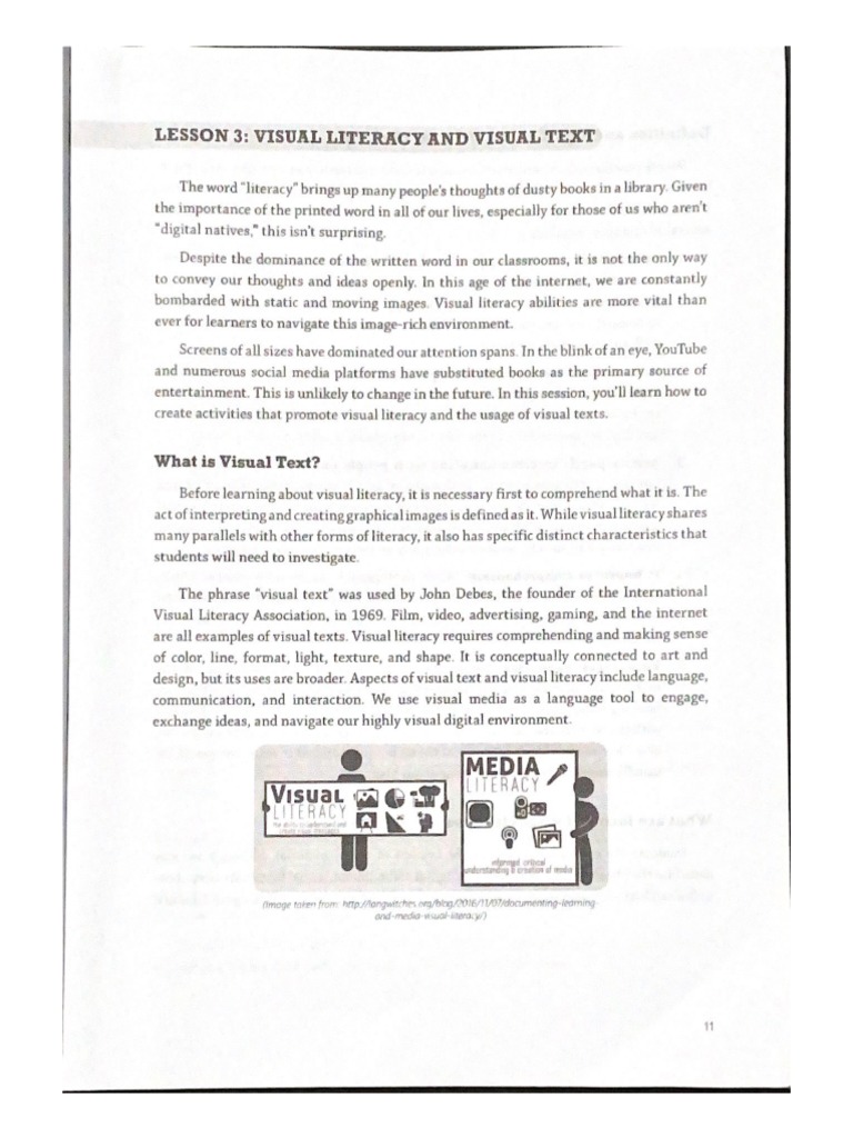 Lesson 3 Visual Literacy and Visual Text | PDF