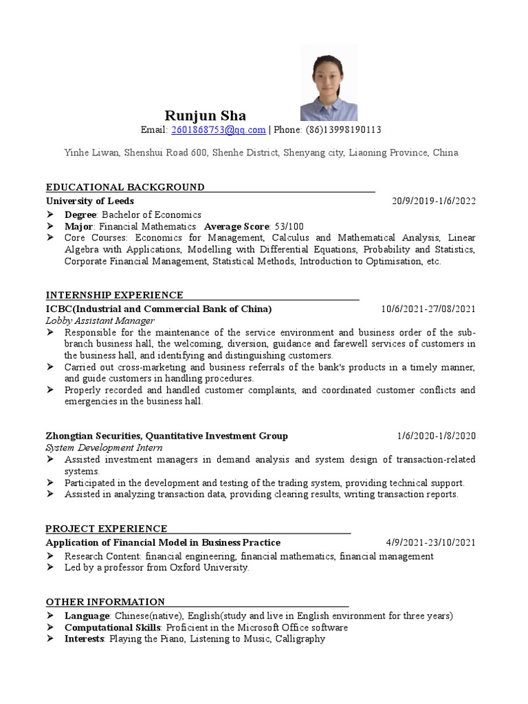 Runjun Sha CV | PDF