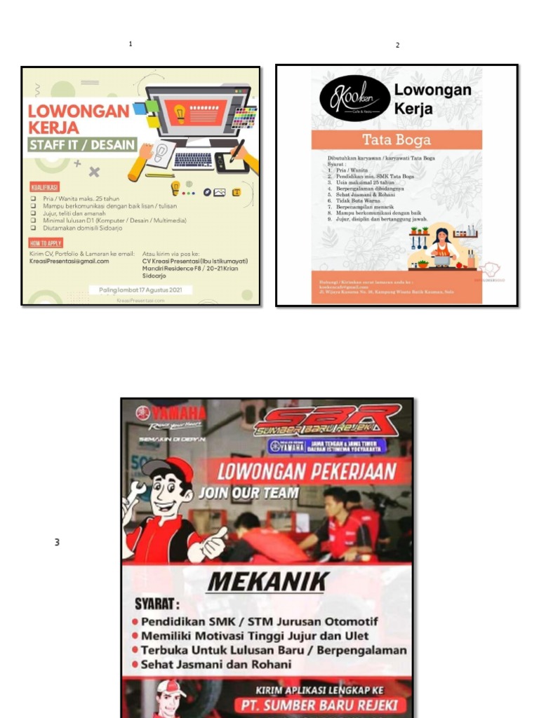 Loker & Surat Lamaran Pekerjaan Kelas 12.1 | PDF