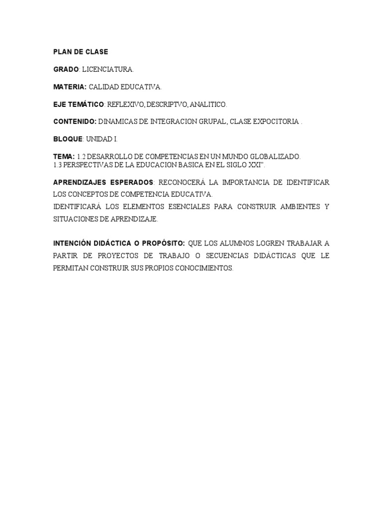 Planeacion de CLASE | PDF | Educación primaria | Aprendizaje