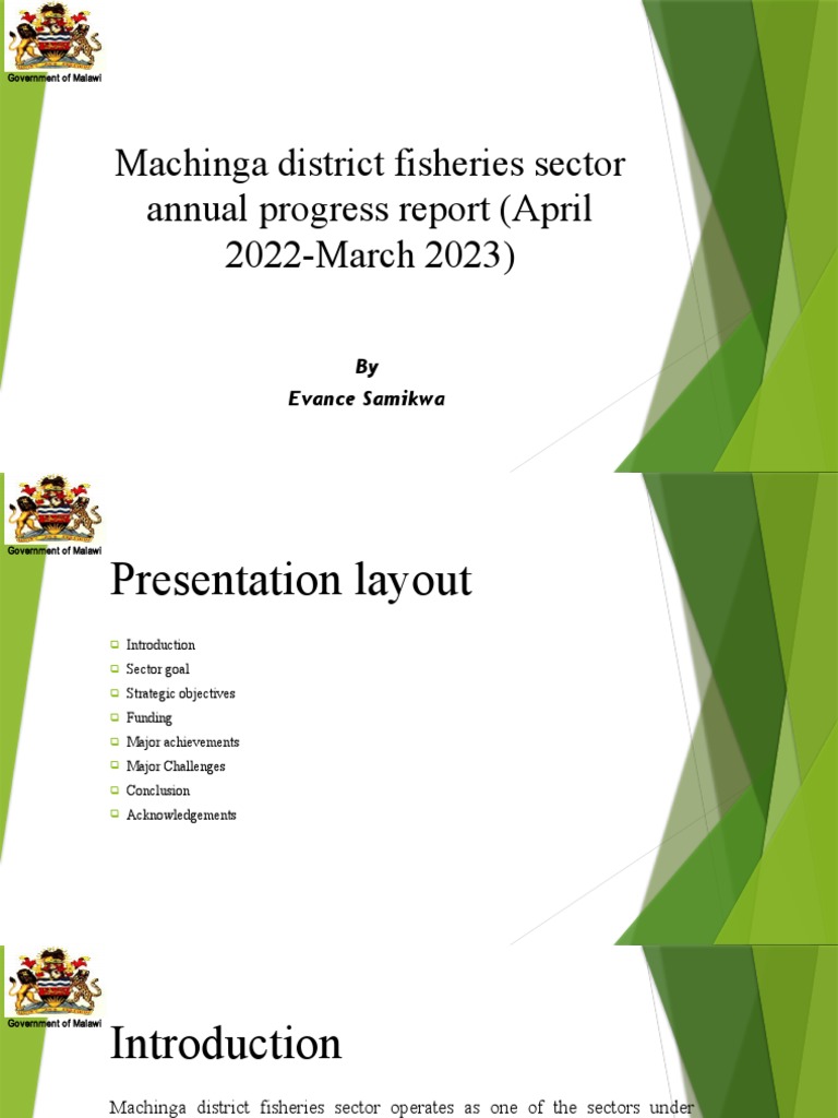 Machinga District Fisheries Sector Annual Progress Report Real | PDF ...