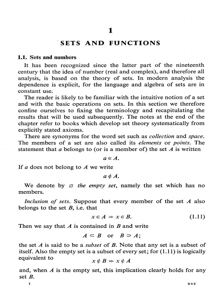 Cap. 1 Sets and Functions | PDF