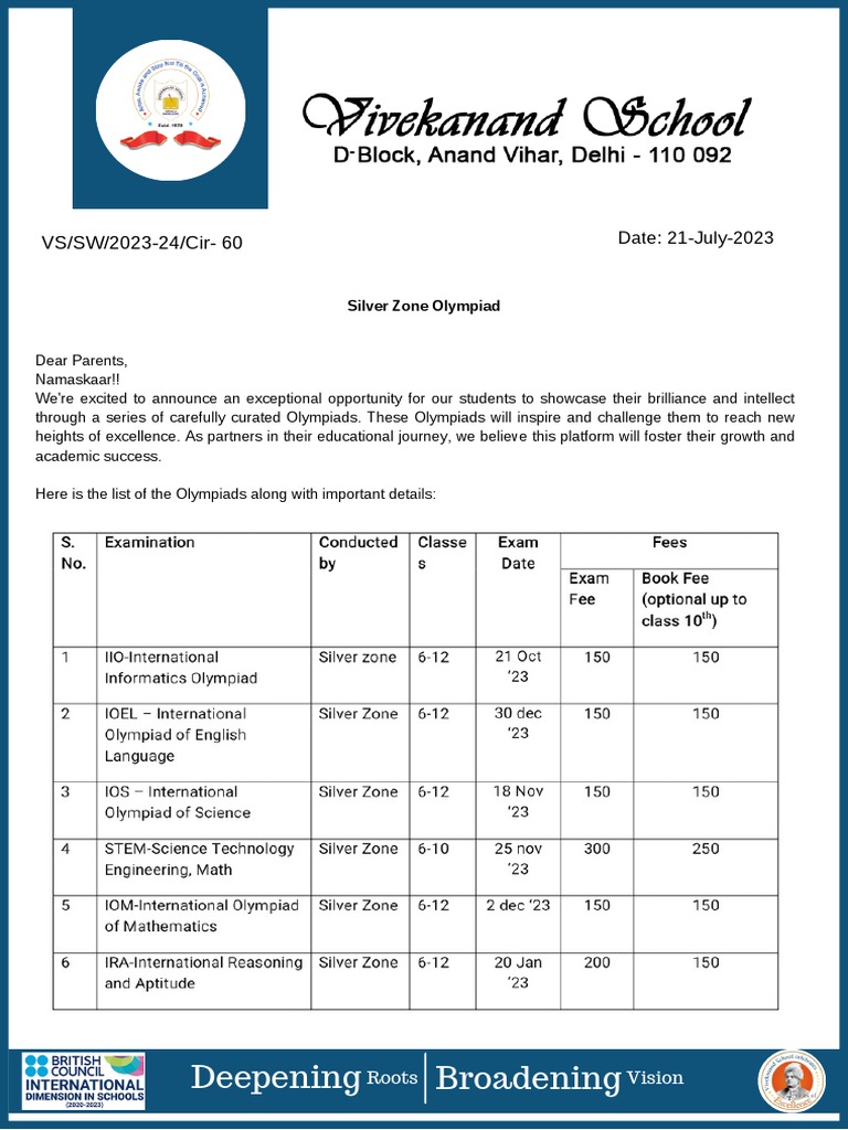 Olympiad Circular | PDF