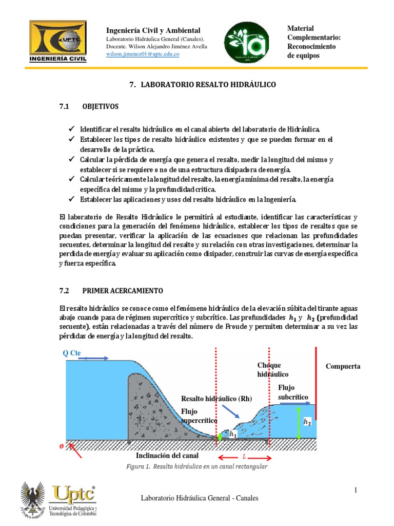 Tipos y Medición de Resalto Hidráulico | PDF | Canal | Hidráulica