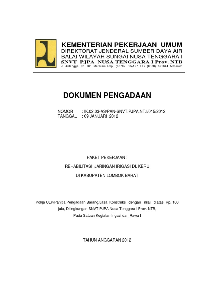 Dokumen Pascakualifikasi DI. Keru | PDF